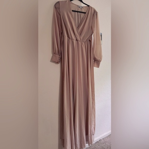 Baltic Born | Dresses | Baltic Blush Pink Bishop Sleeve Maxi Gown ...